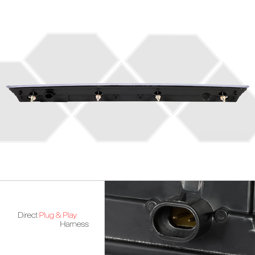 Fits 2015-2020 Suburban/Tahoe Black/Clear {LED BAR} Rear Third 3rd ...