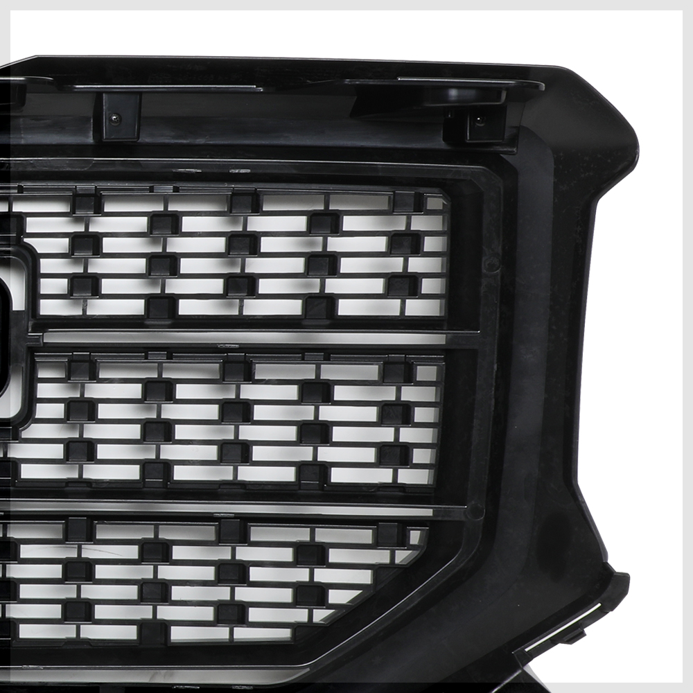 Fits 2016-2018 Sierra 1500 {DENALI STYLE} Black Plastic Bumper Grille ...