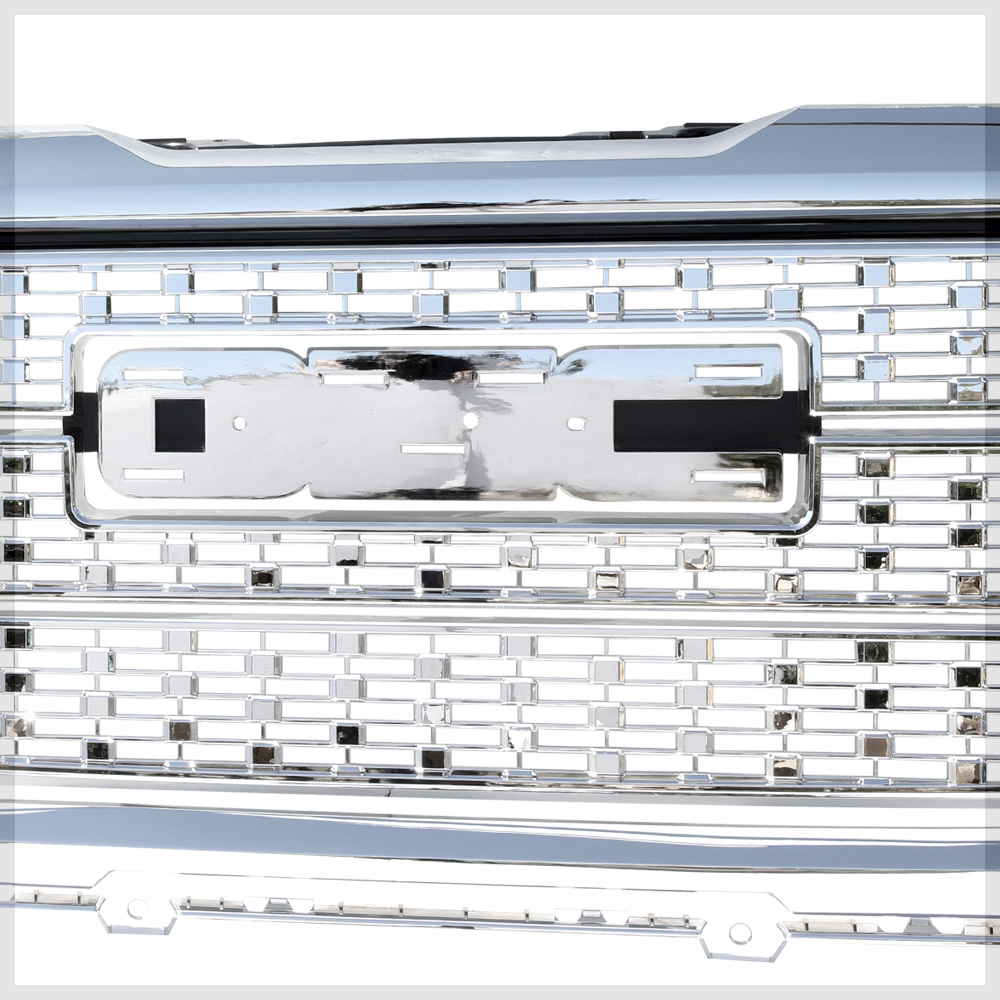 Fits 2016-2018 Sierra 1500{DENALI STYLE}Chrome Plastic Bumper Grille ...