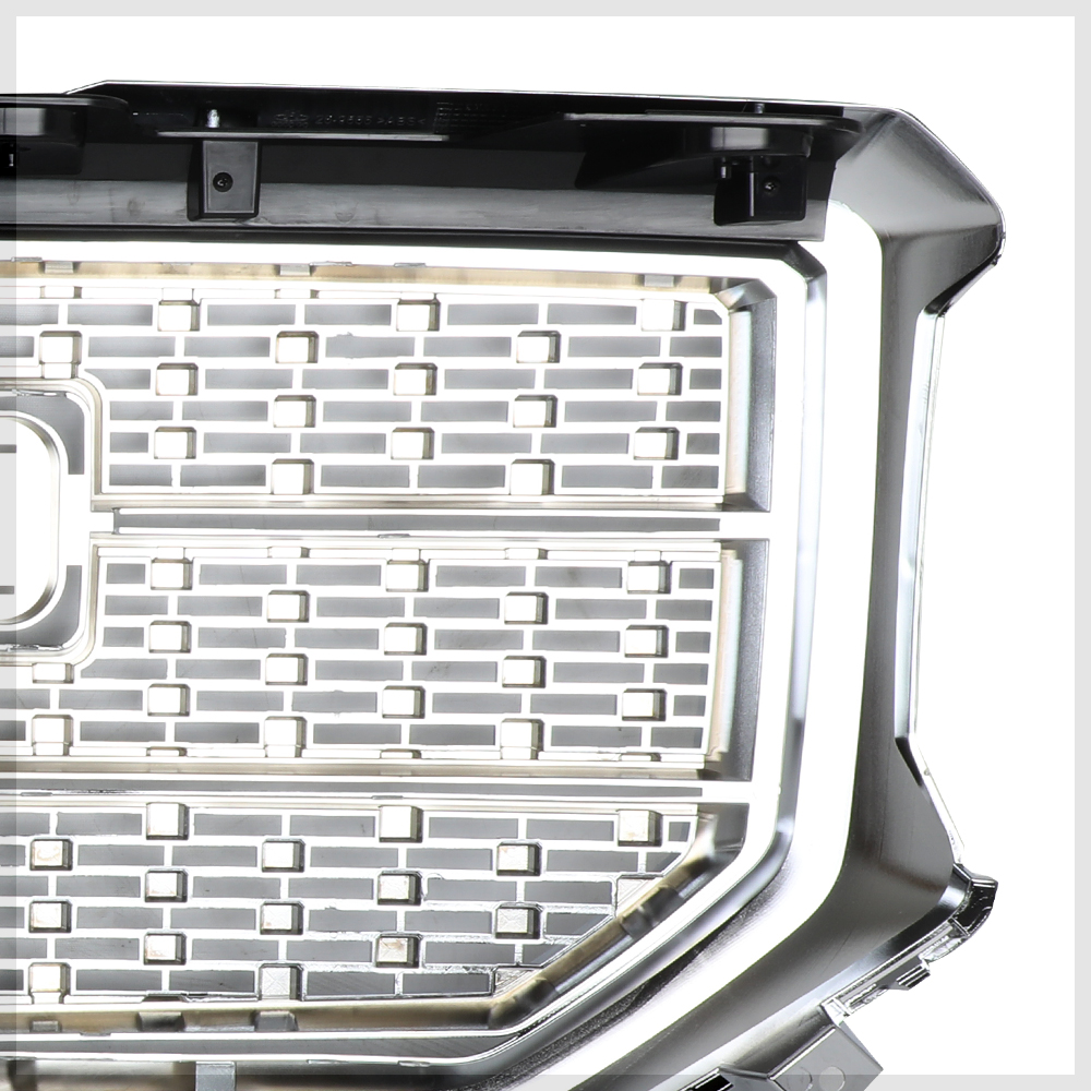 Fits 2016-2018 Sierra 1500{DENALI STYLE}Chrome Plastic Bumper Grille ...